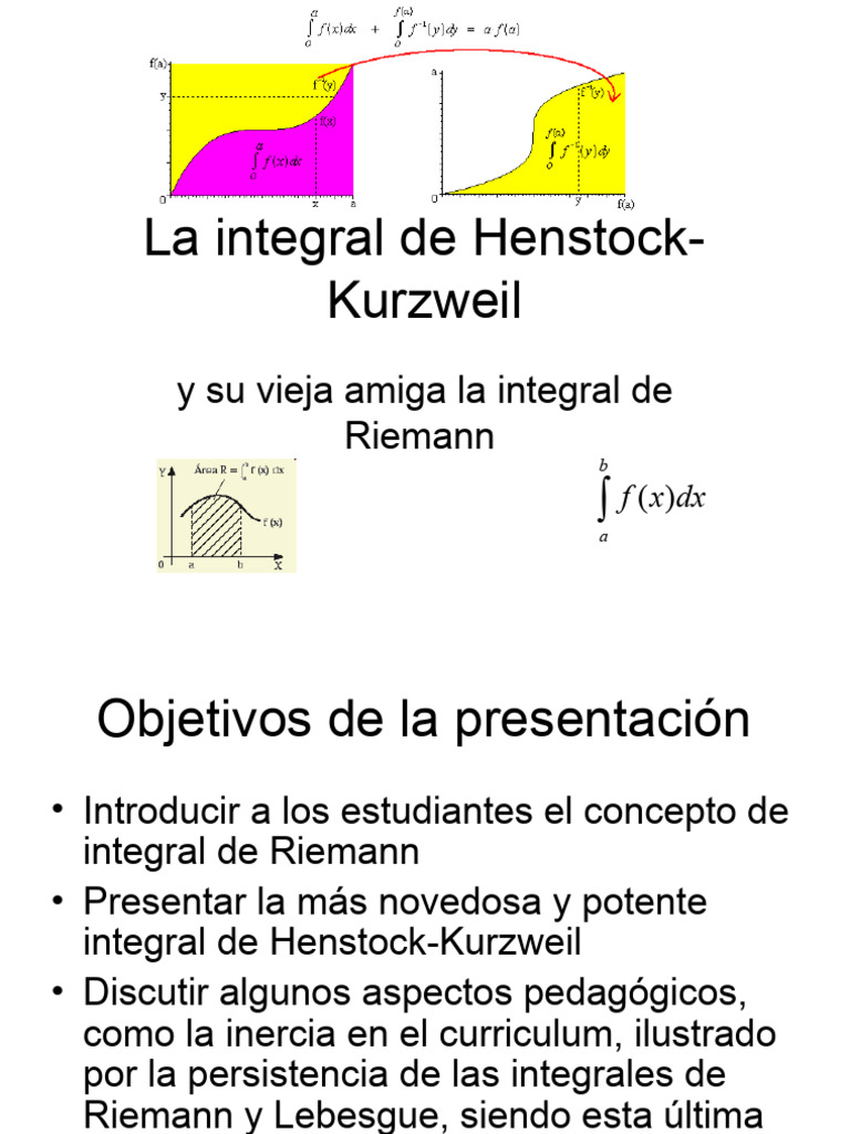 La Integral de Henstock-Kurzweil | PDF | Métodos y materiales de ...