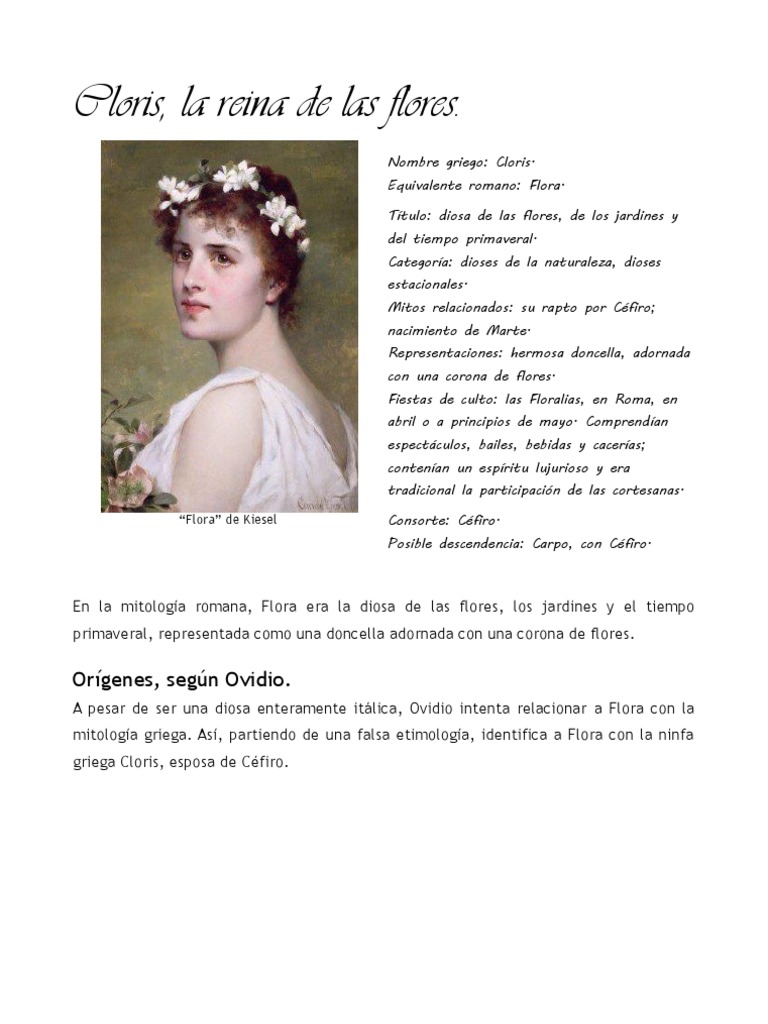 Cloris / Flora | PDF | Mitología griega | Mitología romana
