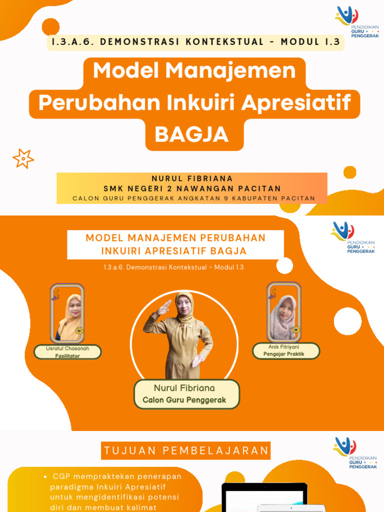 Inkuiri Apresiatif Langkah BAGJA Terhadap Prakarsa Perubahan - Demonstrasi Kontekstual 1.3 | PDF