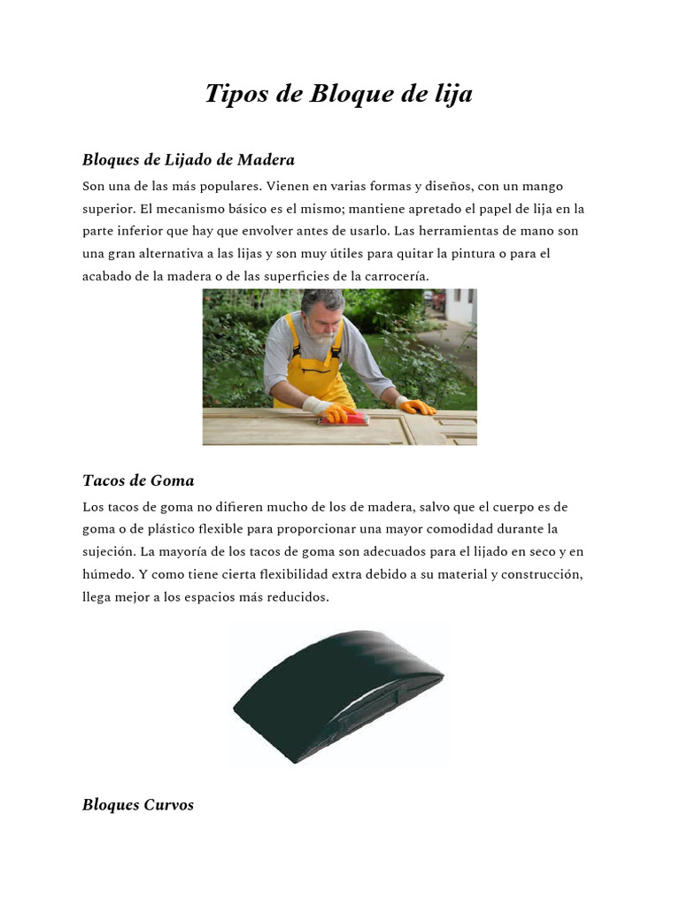 Tipos de Bloque de Lija | PDF