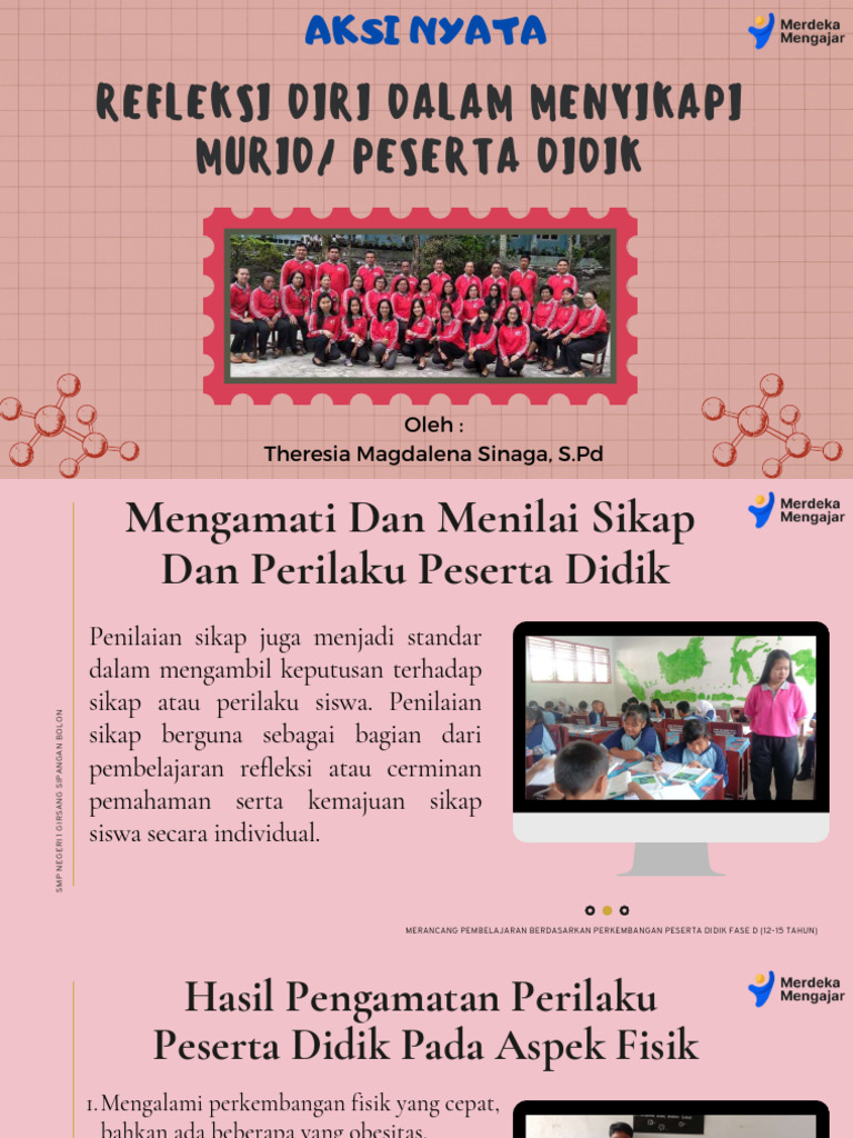 Aksi Nyata PMM - Refleksi Diri Dalam Menyikapi Murid Atau Peserta Didik | PDF