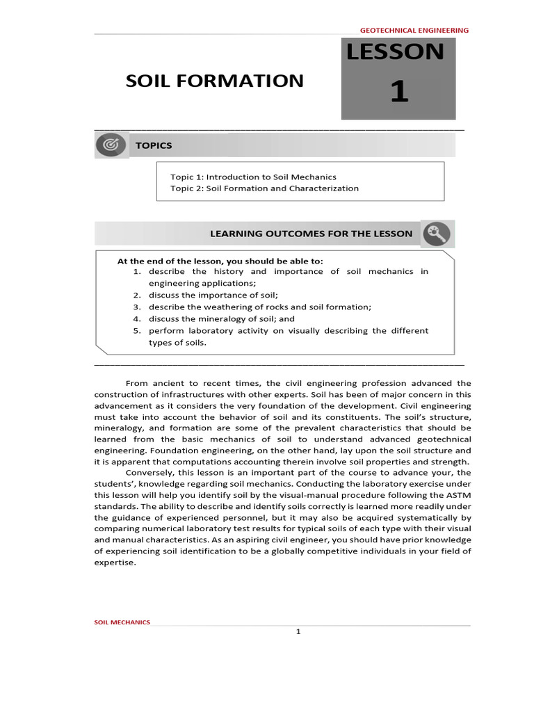 Soil Mechanics & Formation Guide | PDF | Rock (Geology) | Soil Mechanics