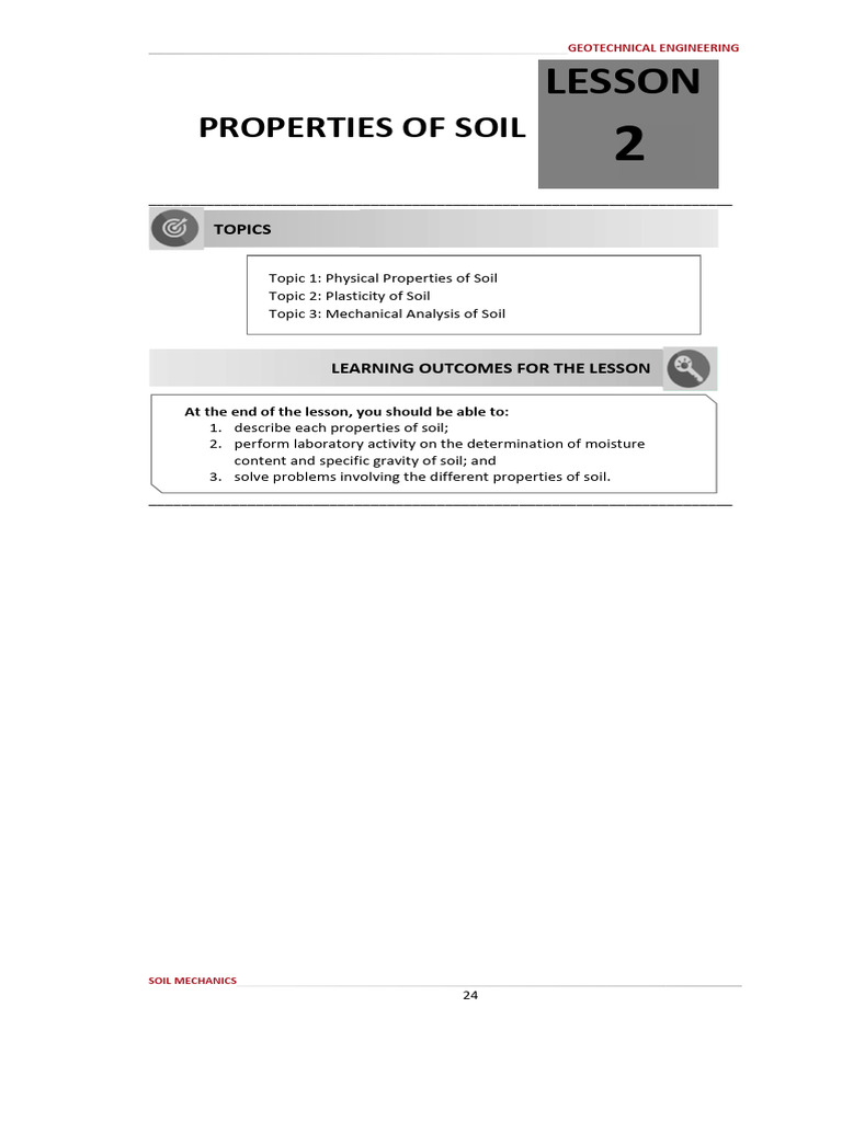 Lesson 2 Topic 1 Physical Properties of Soil 1 | PDF | Density ...