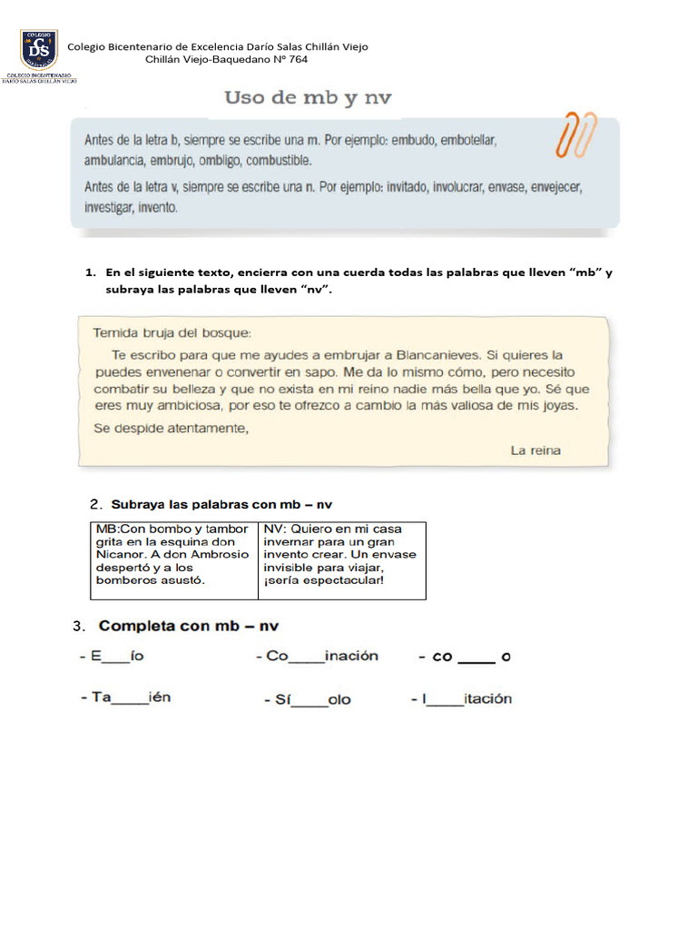 Reglas Ortográficas MB - NV | PDF