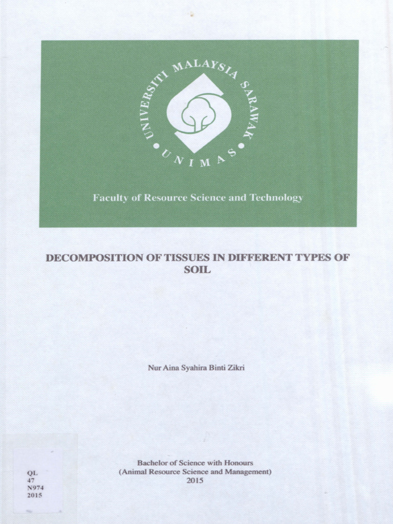 Decomposition of Tissues in Different Types of Soil (24 PGS) | PDF