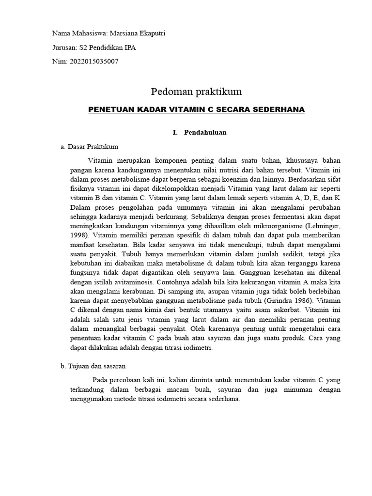 Pedoman Praktikum | PDF