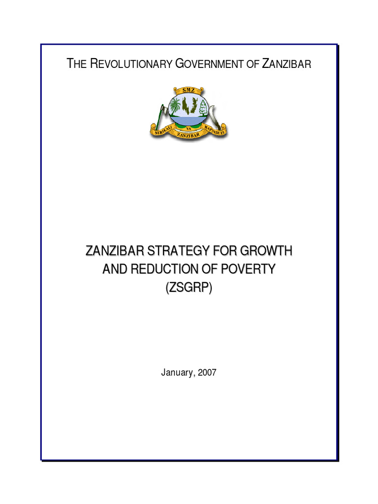 Zanzibar Poverty Reduction Strategy 2020 | PDF | Social Science