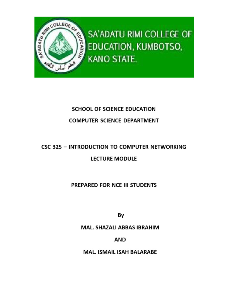 CSC 325: Computer Networking Overview | PDF | Network Topology ...