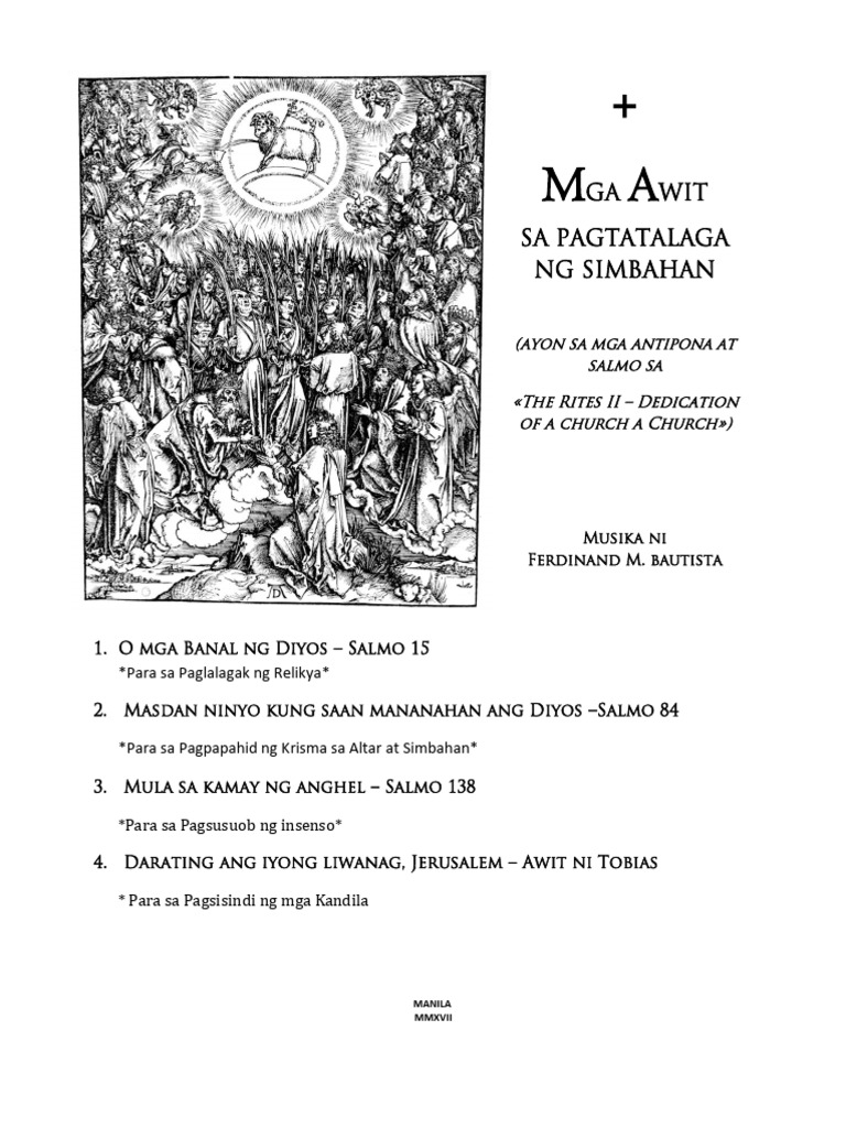 Mga Awitin Sa Pagtatalaga Ferdzmb Complete Mmxvii | PDF