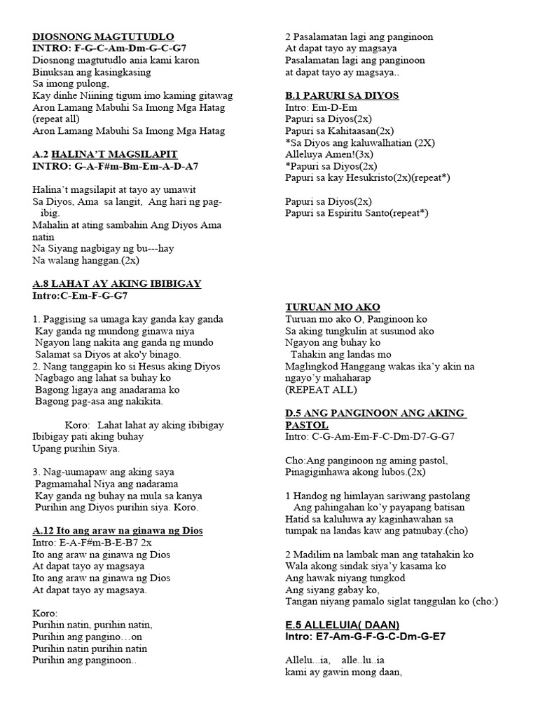 Common Songs No Chords | PDF