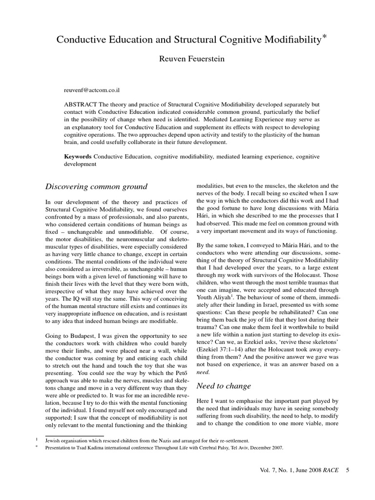 Conductive Education and Structural Cogn | PDF | Learning | Cognition