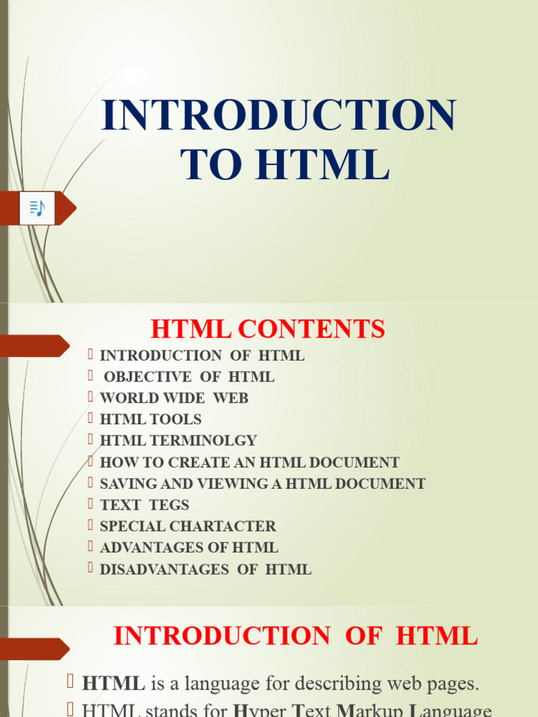 Introdution To HTML | PDF