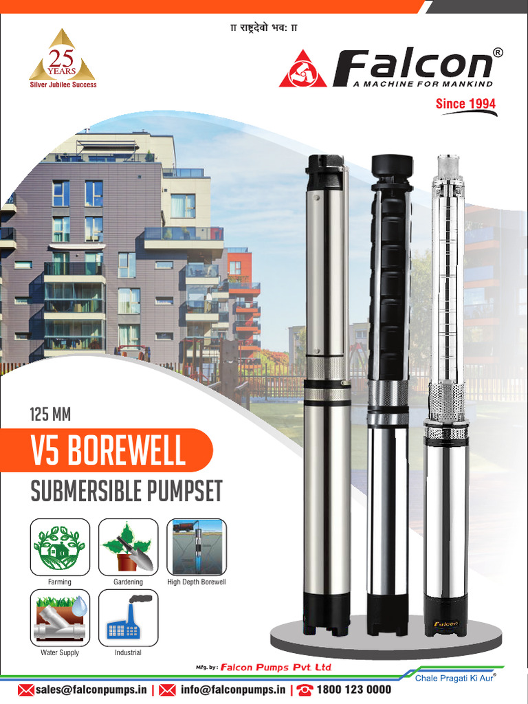 V5 Borewell: Submersible Pumpset | PDF | Pump | Electric Motor