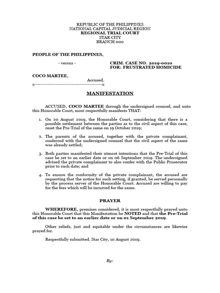 Motion For Earlier Setting - (SCRB) | PDF