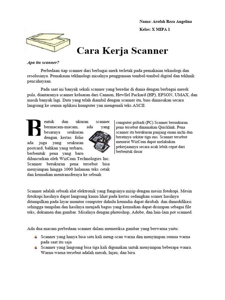 Cara Kerja dan Jenis Scanner | PDF