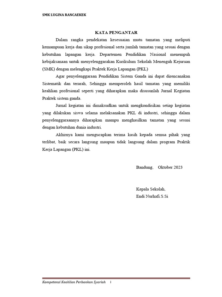 Contoh Format Kata Pengantar | PDF