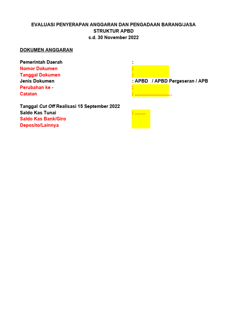 Struktur APBD BPKP 2023 CONTOH | PDF