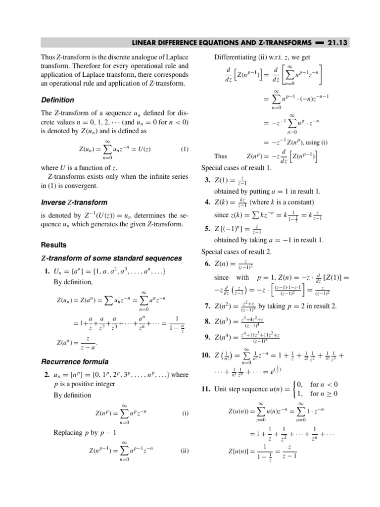Z Transforms Pdf