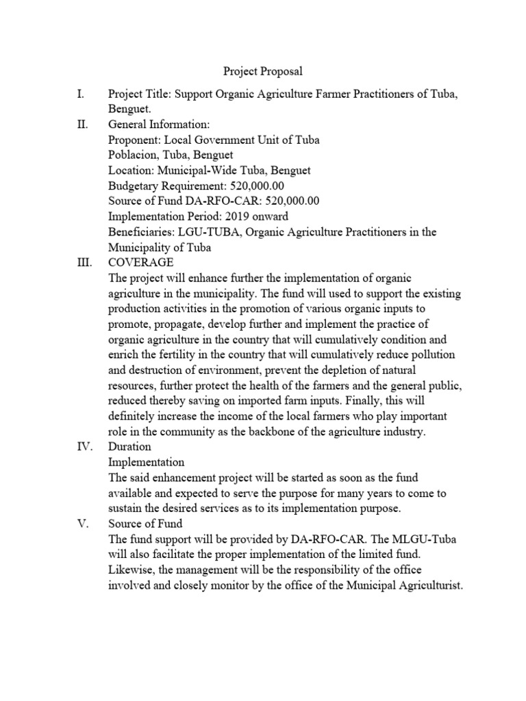 Project Proposal | PDF | Organic Farming | Agriculture