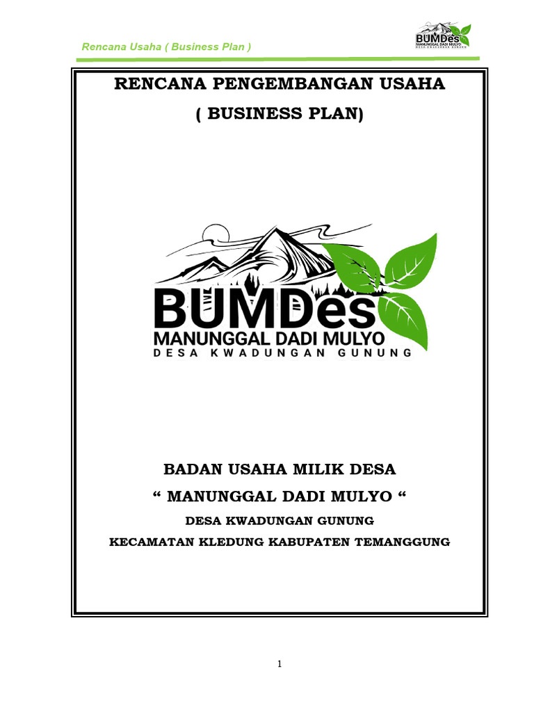 Bisnis Plan BUMDesa | PDF