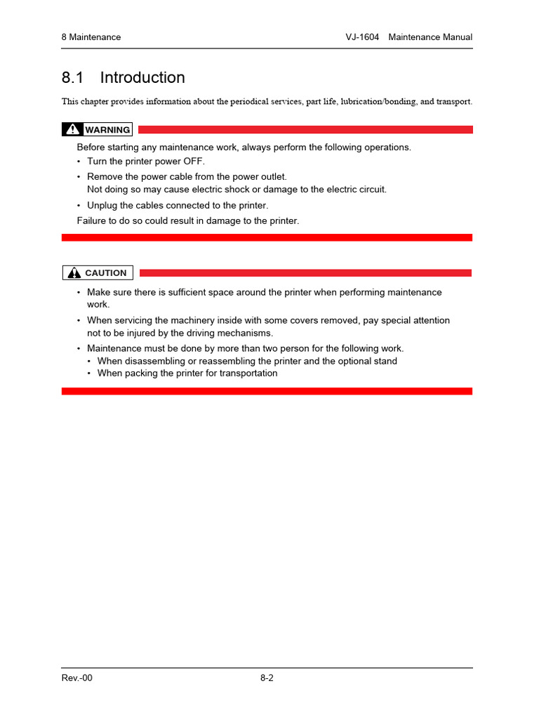 Mutoh Valuejet vj-1604 Maintenance Manual-4 | PDF
