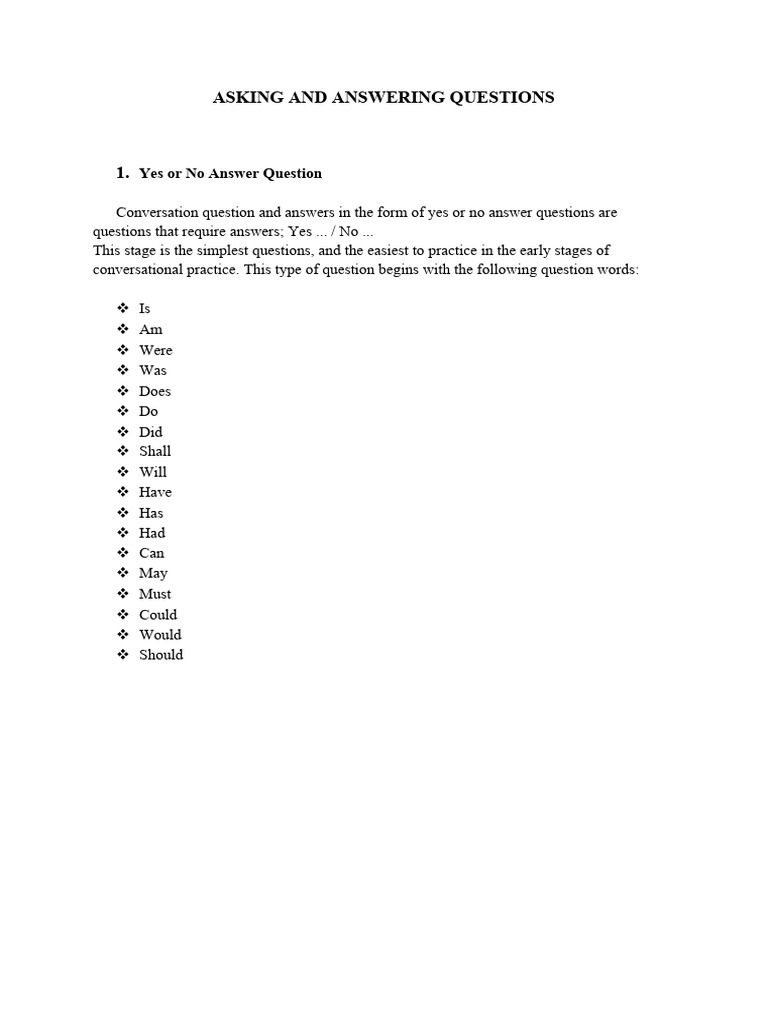 Asking and Answering Question Sent | PDF | Verb | Question