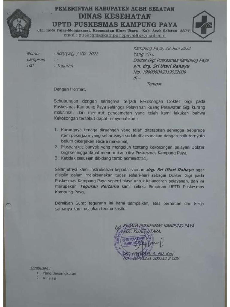 Surat - Teguran - Sri Utari | PDF