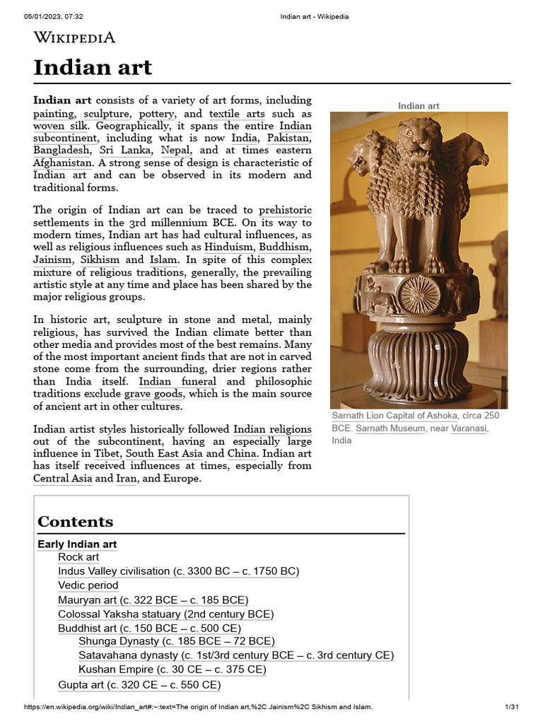 Indian Art - Wikipedia | PDF