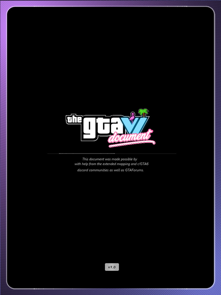 The GTA VI Document (v1.0) | PDF