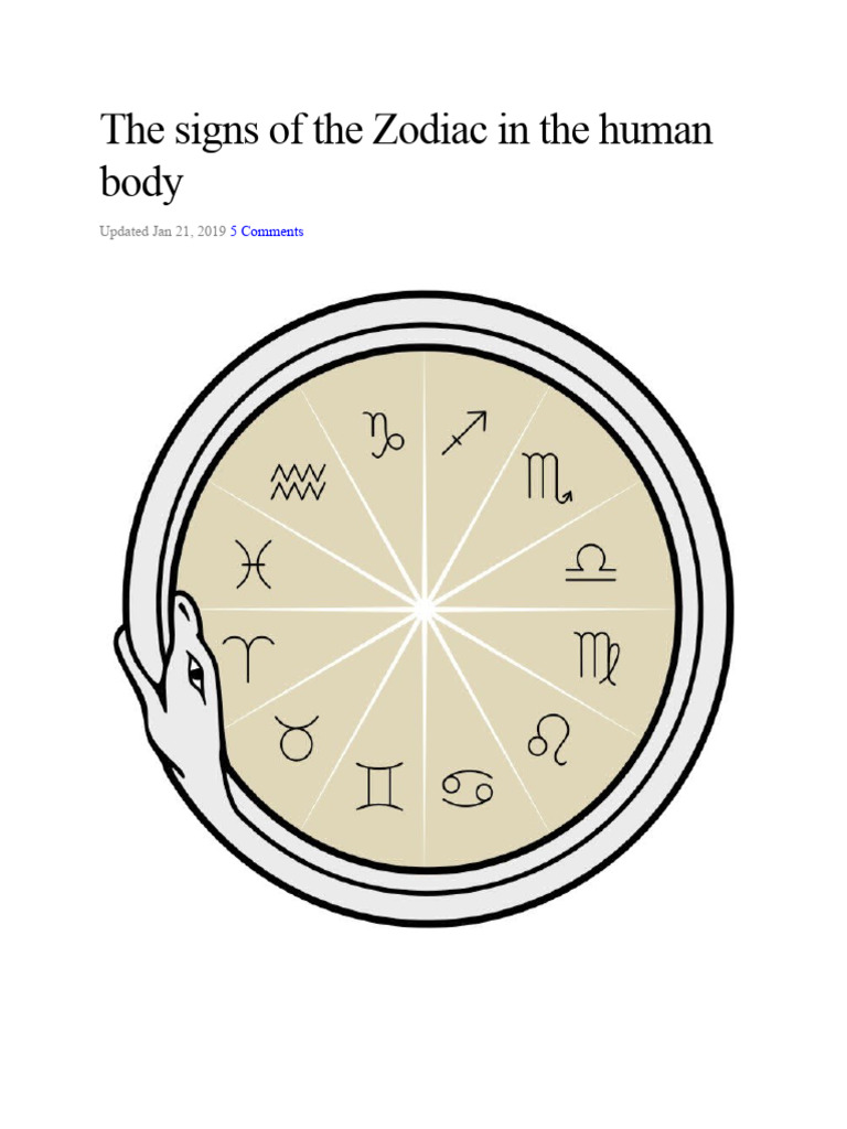The Signs of The Zodiac in The Human Body | PDF | Astrological Sign ...