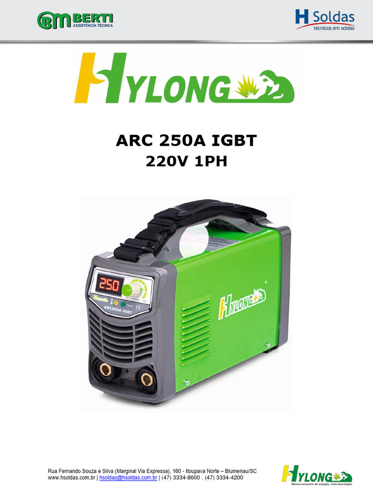 Arc 250a Igbt 220V 1PH | PDF | Fonte de energia | Energia elétrica