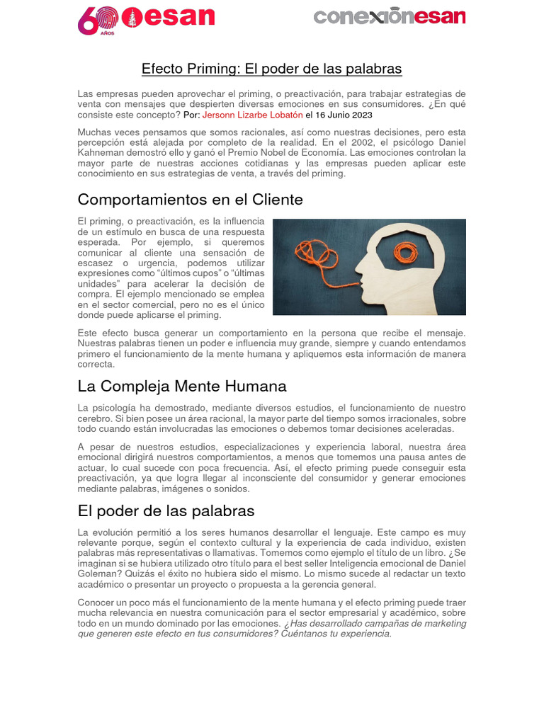 Efecto Priming | PDF