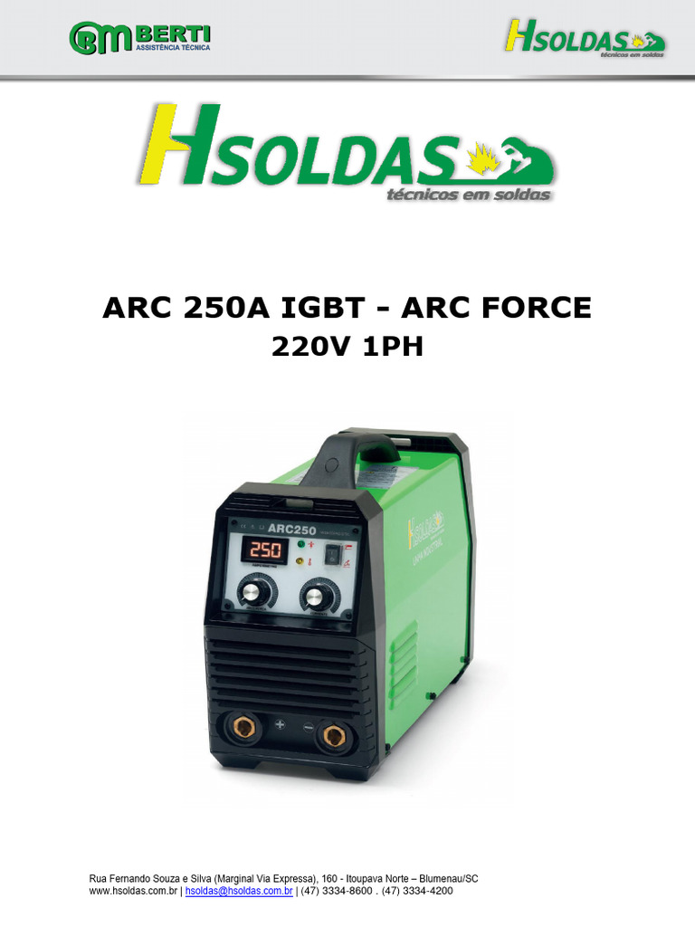 Arc 250a Arc Force 220v 1ph | PDF | Fonte de energia | Quantidade