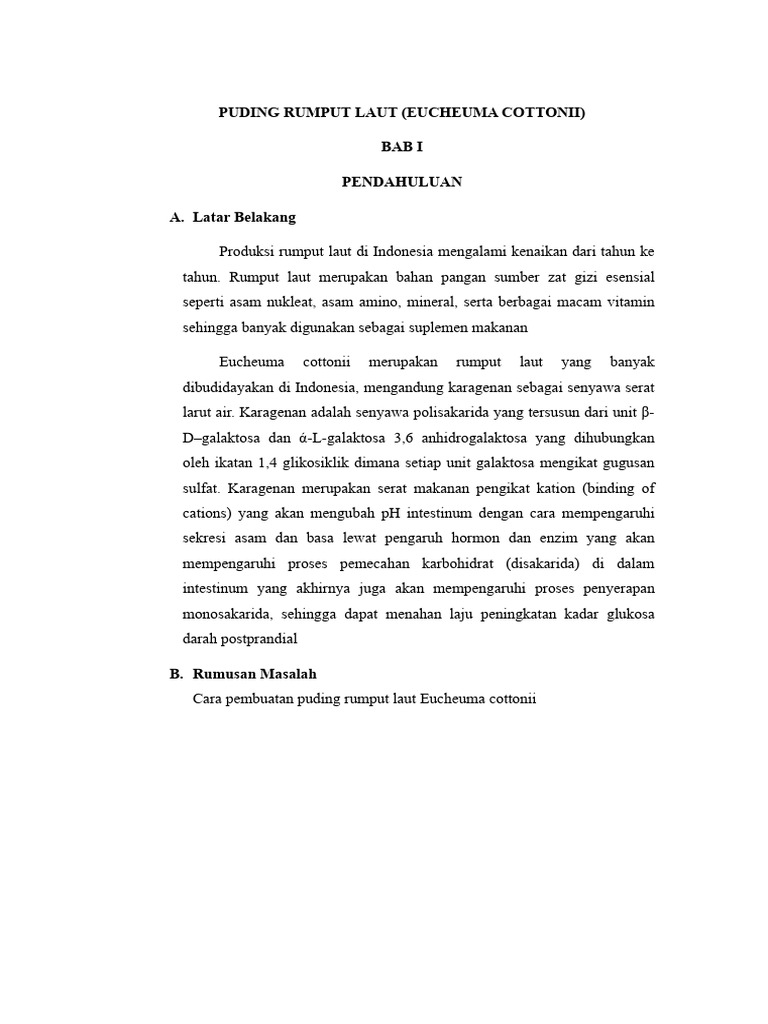 Puding Rumput Laut | PDF