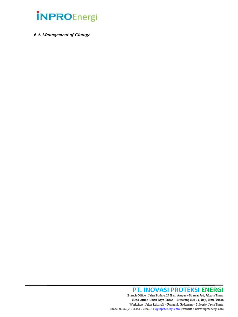 6.A. Management of Change | PDF