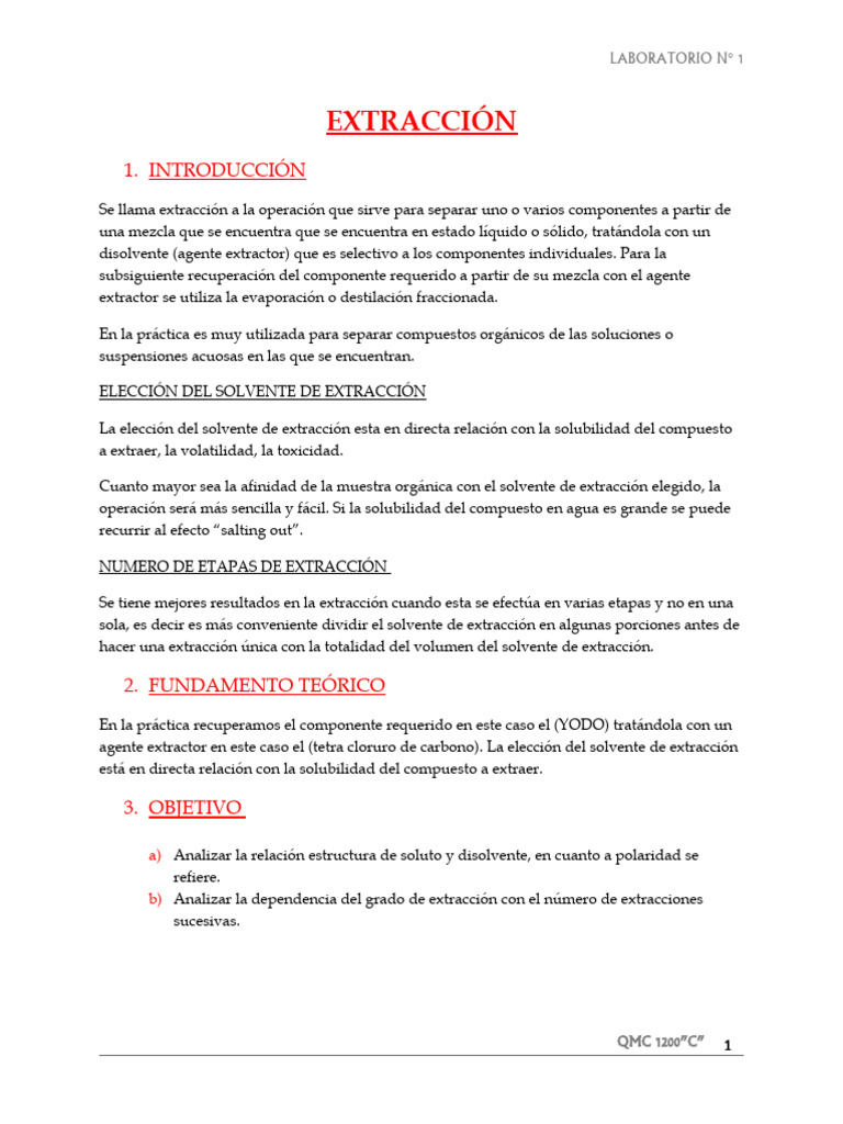 Informe 1 QMC Organica | PDF