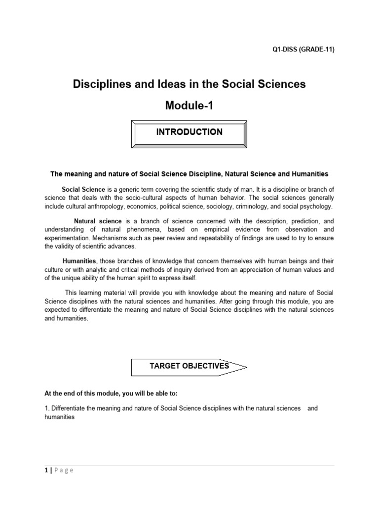 Module 1 | PDF | Social Sciences | Humanities