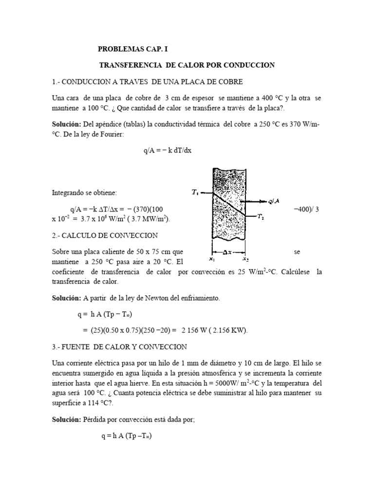 Problemas Cap. I | PDF | Convección | Transferencia de calor