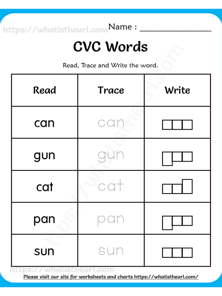 CVC Words Read Trace and Write | PDF