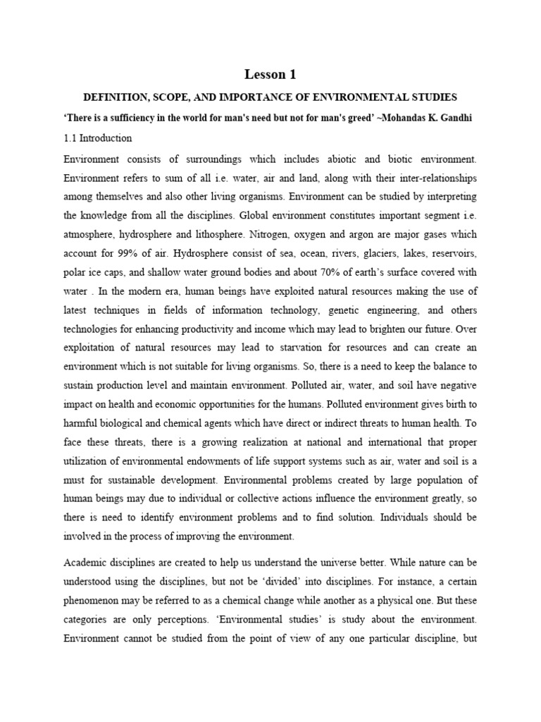 Environment Notes | PDF | Natural Environment | Environmental Science