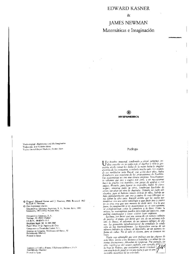 Matematicas e Imaginacion Kasner y Newman | PDF
