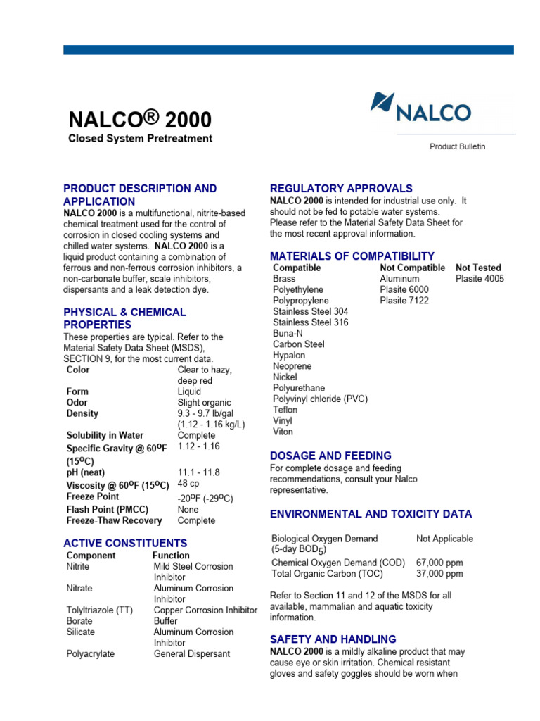 Nalcool 2000 PB - G | PDF
