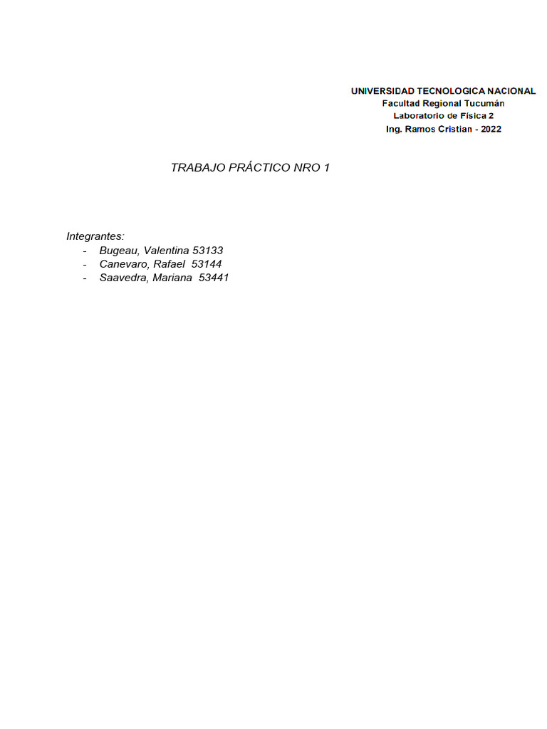 Tp1 Lab Fisica | PDF | Energia electrica | Corriente eléctrica