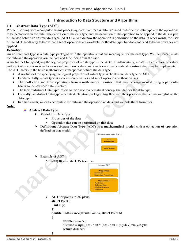 DSA Unit 1 | PDF