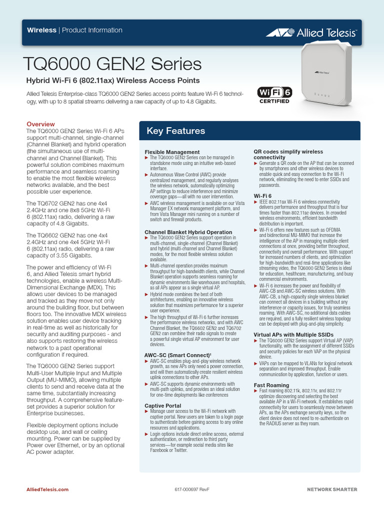 Ati tq6000 Gen2 Ds | PDF | Wi Fi | Ieee 802.11