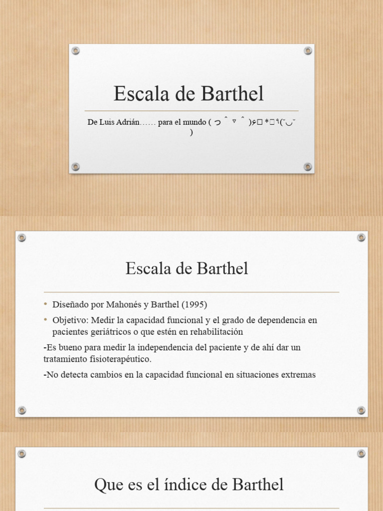 Escala de Barthel | PDF
