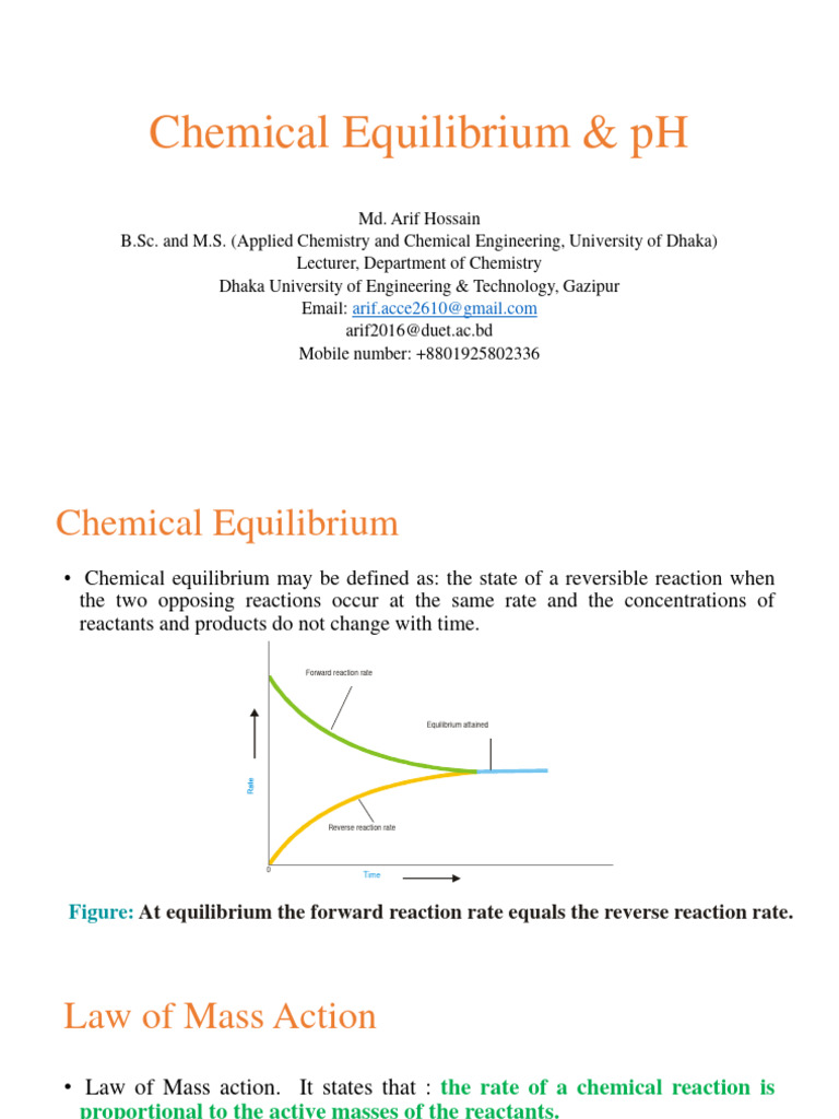 Chemistry Equilibrium Guide | PDF | Reaction Rate | Ph