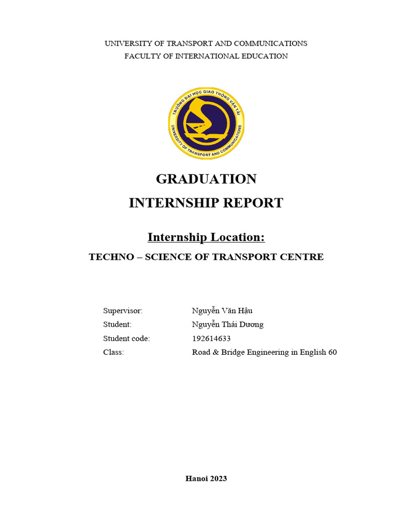 Graduation - Internship - Report (1) Nguyễn Thái Dương | PDF
