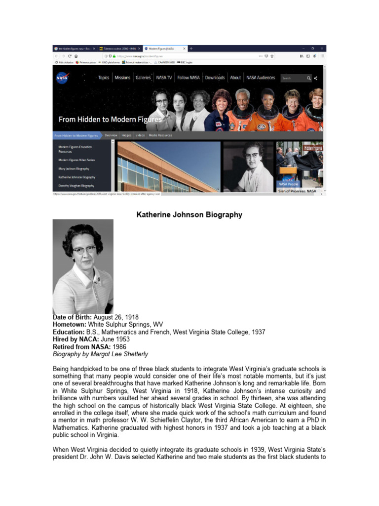 Hidden Figures Of Nasa Download Free Pdf Katherine Johnson Nasa