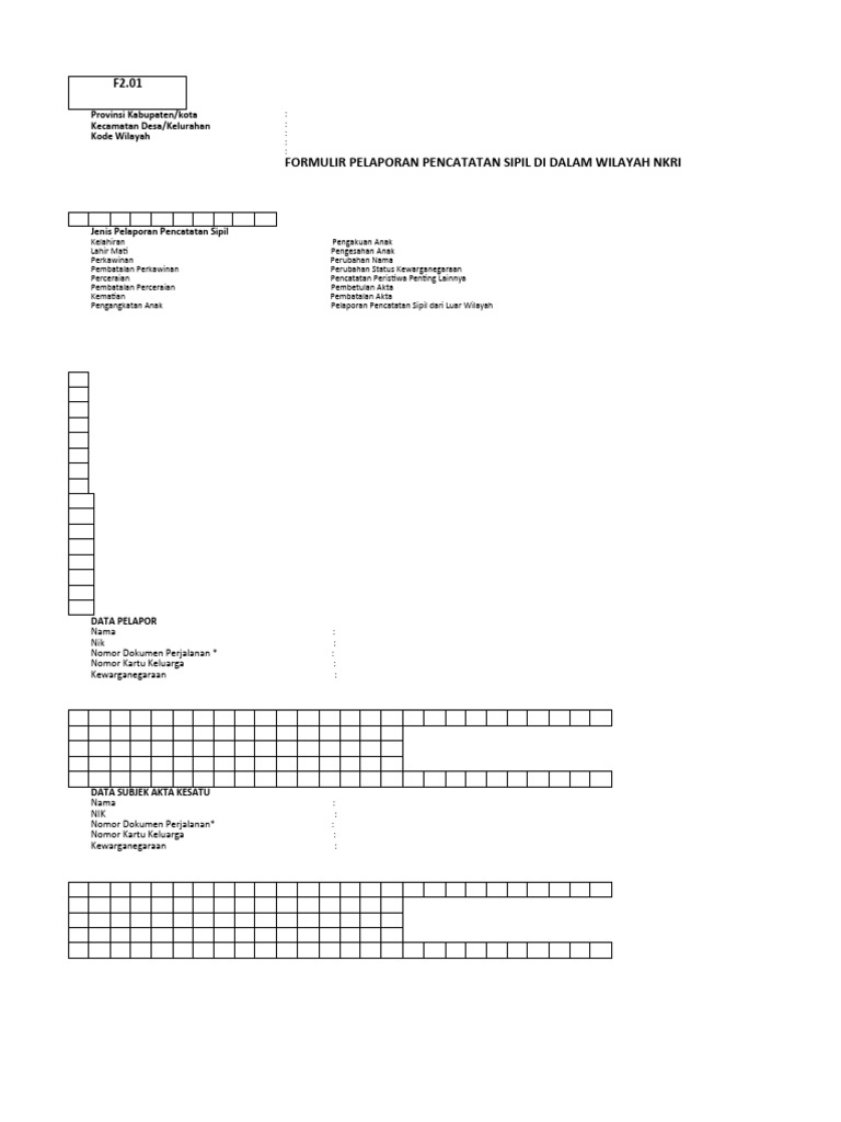 Formulir F2 01 | PDF